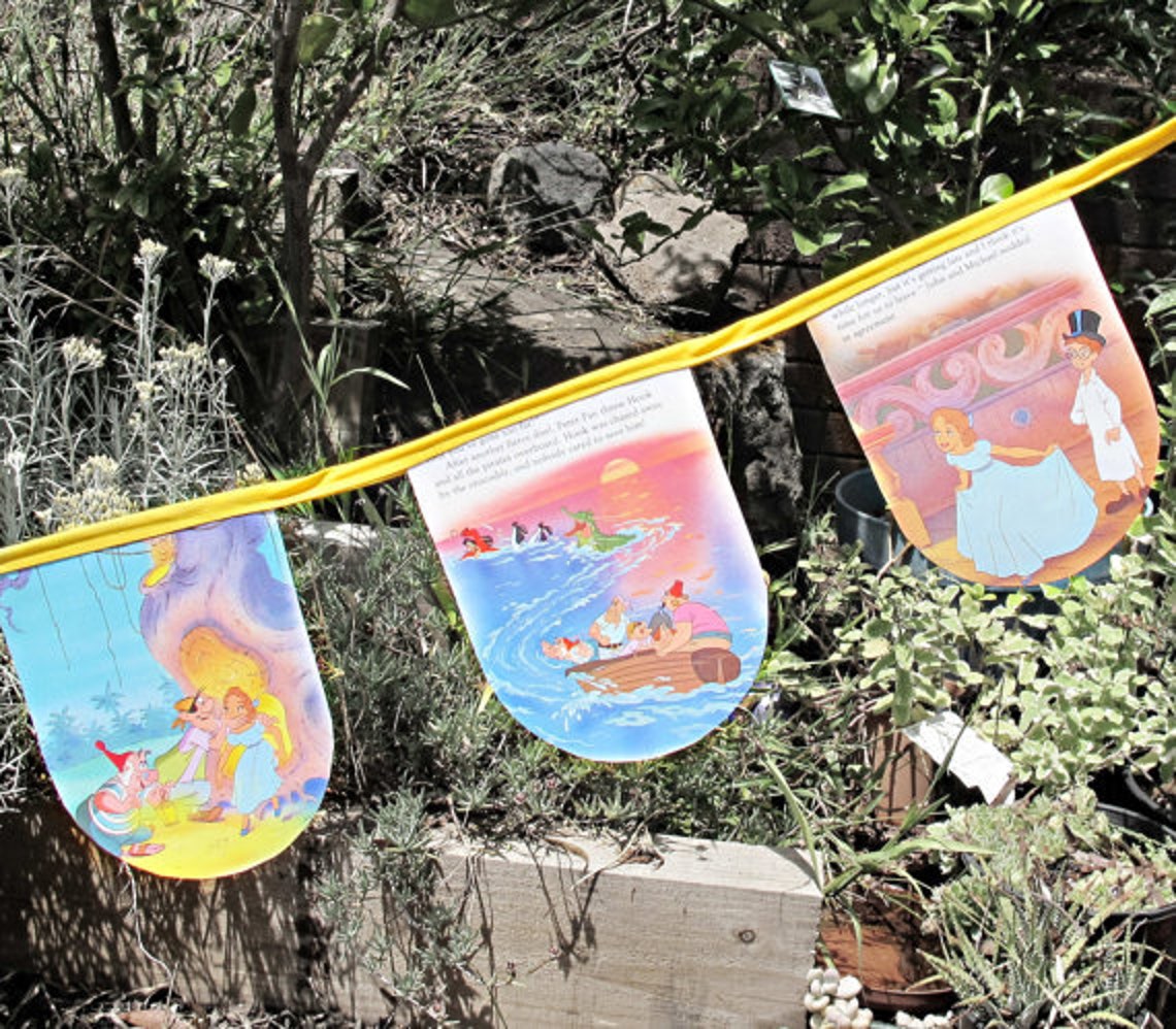 Peter Pan First Birthday Party Bunting Nursery Decor Baby | Etsy