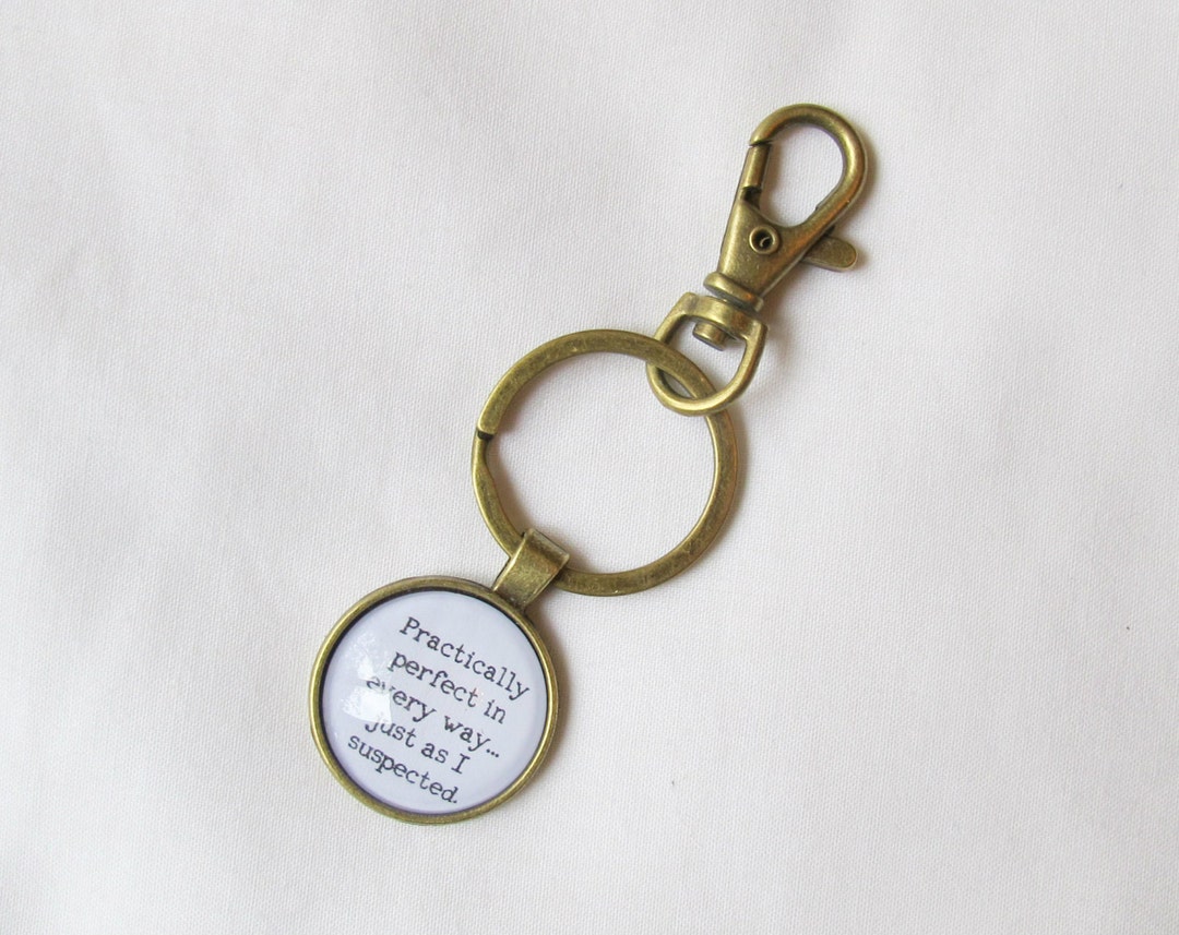 Mary Poppins Quote Keychain: Antiqued Brass Planner Charm - Etsy
