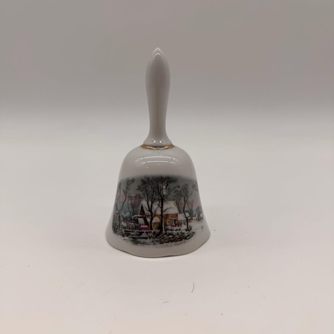 Vintage Avon Porcelain Bell Made in Japan | Winter Village Scene | Avon ...