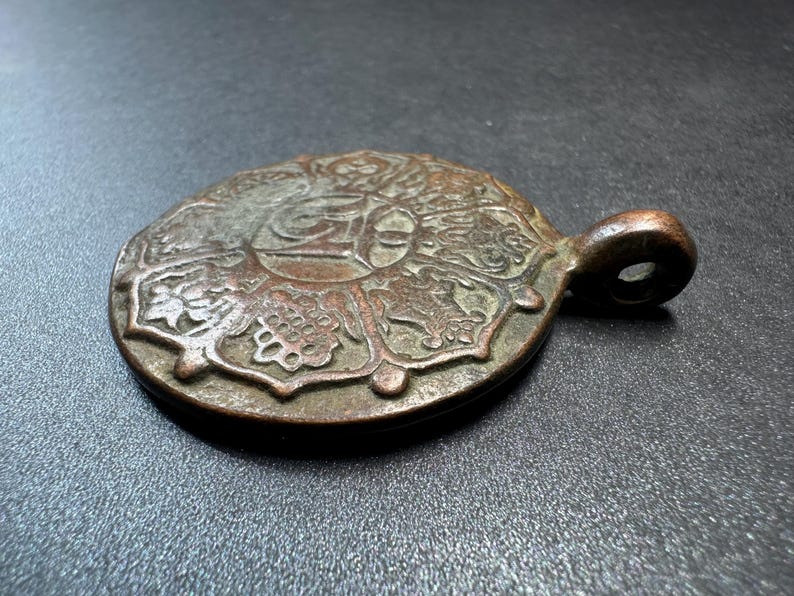 Tibetan Style Brass Amulet Pendant | Nine Palace Bagua & Eight ...