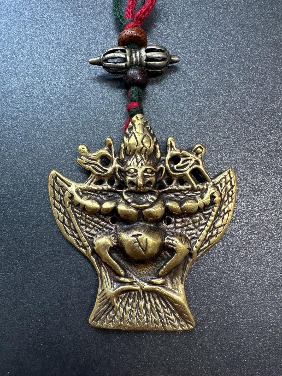 Nepal Tibet Buddhist Brass Garuda Suparna Talisman Pendant, Handmade ...