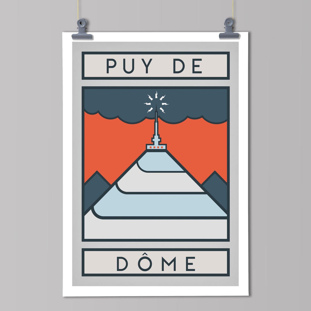 The Routes: Puy De Dôme - Cycling Art Print - Etsy