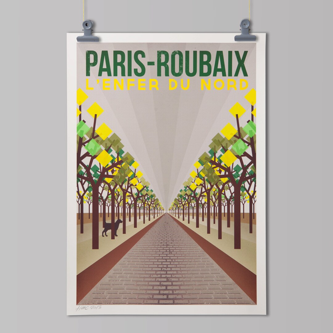 Cycling Art Print 'paris-roubaix' - Etsy