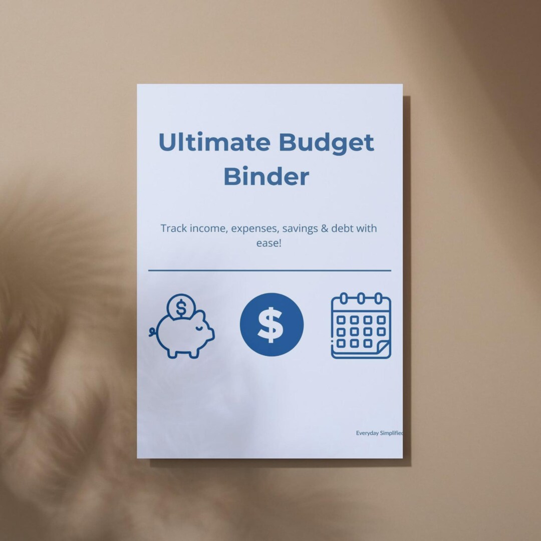 Blue Budget Planner Printable: Monthly Income, Expenses, Savings ...