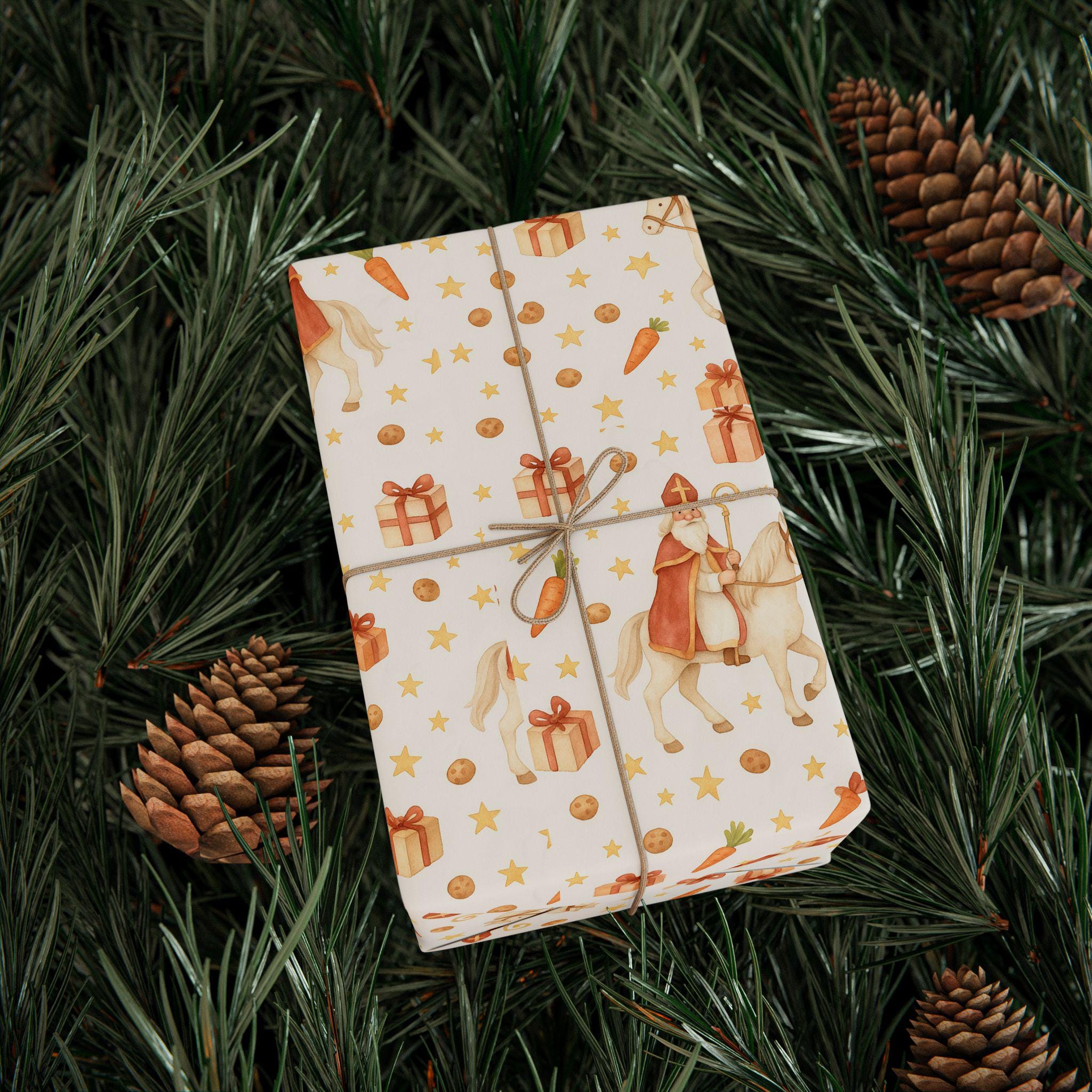 Watercolor Sinterklaas Wrapping Paper | Dutch Christmas Pakjesavond ...