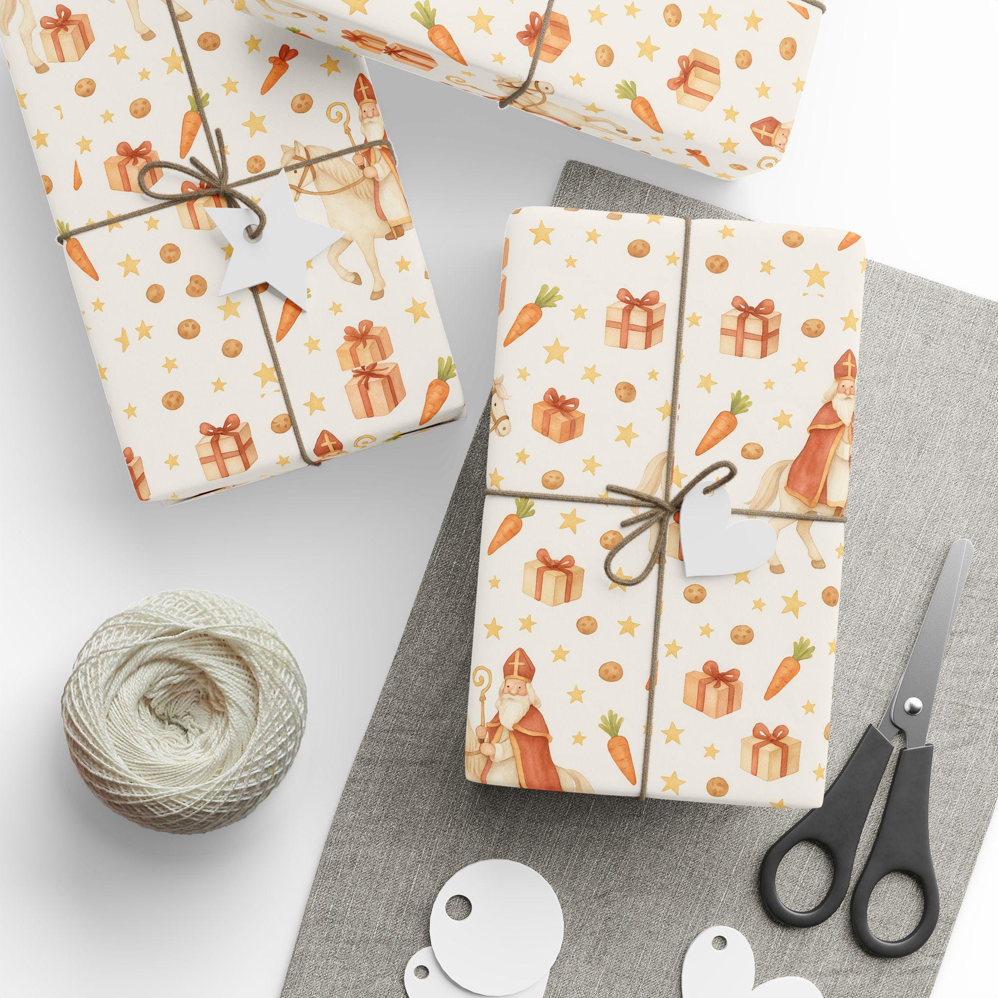 Watercolor Sinterklaas Wrapping Paper | Dutch Christmas Pakjesavond ...