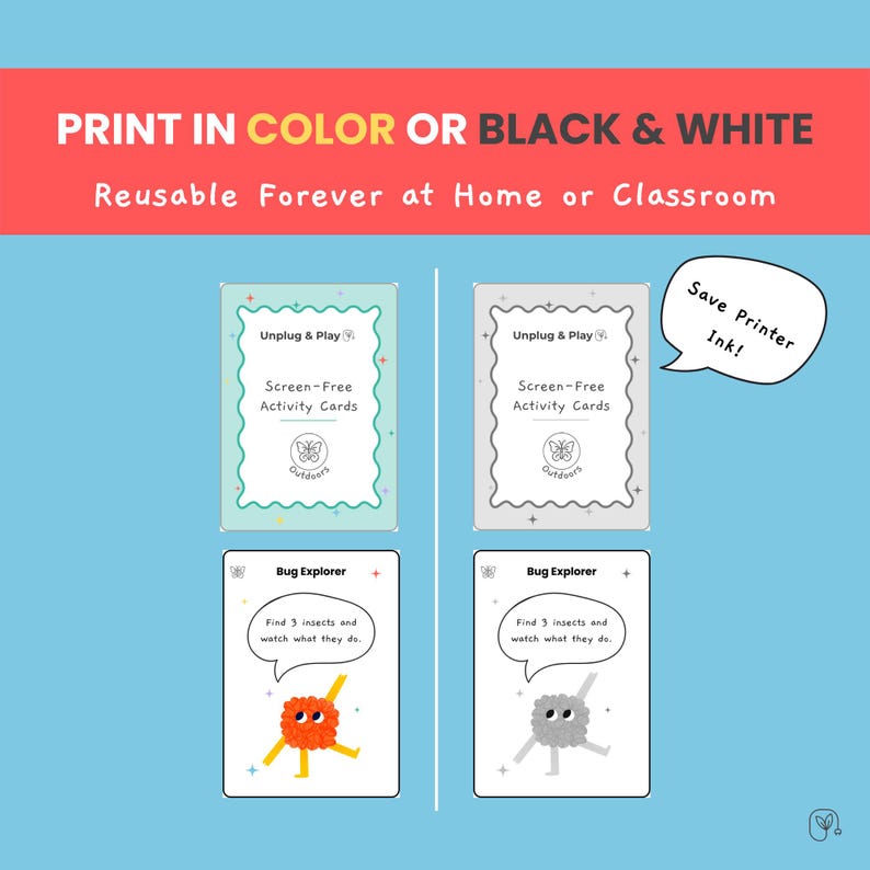 Printable Kids Activity Cards: Screen-free Games, Boredom Busters for ...