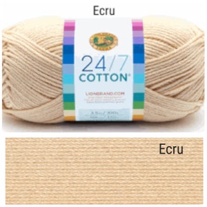 24/7 Cotton® Yarn Lion Brand Mercerized 100% Natural Fiber 3 Skeins - Etsy