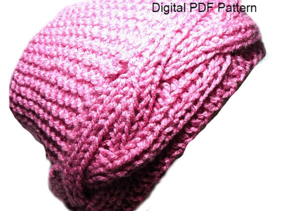 Big Reversible Braid Hat Knitting Pattern PDF Instant Download - Etsy