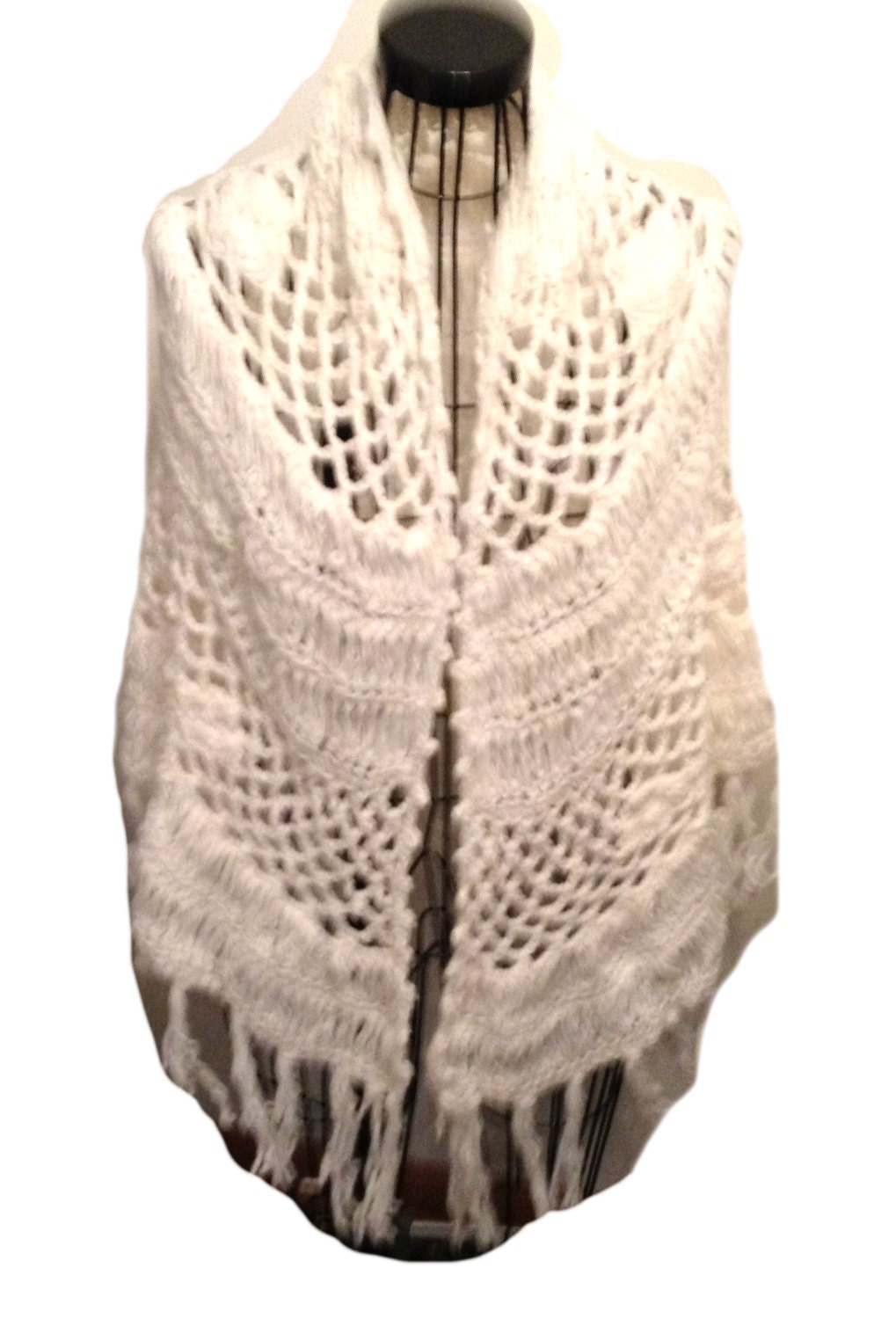 Crochet Open Work Boho Shawl Hippie Cape Light Shawl White - Etsy