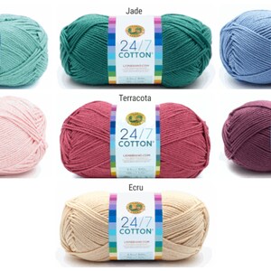 24/7 Cotton® Yarn Lion Brand Mercerized 100% Natural Fiber 3 Skeins - Etsy