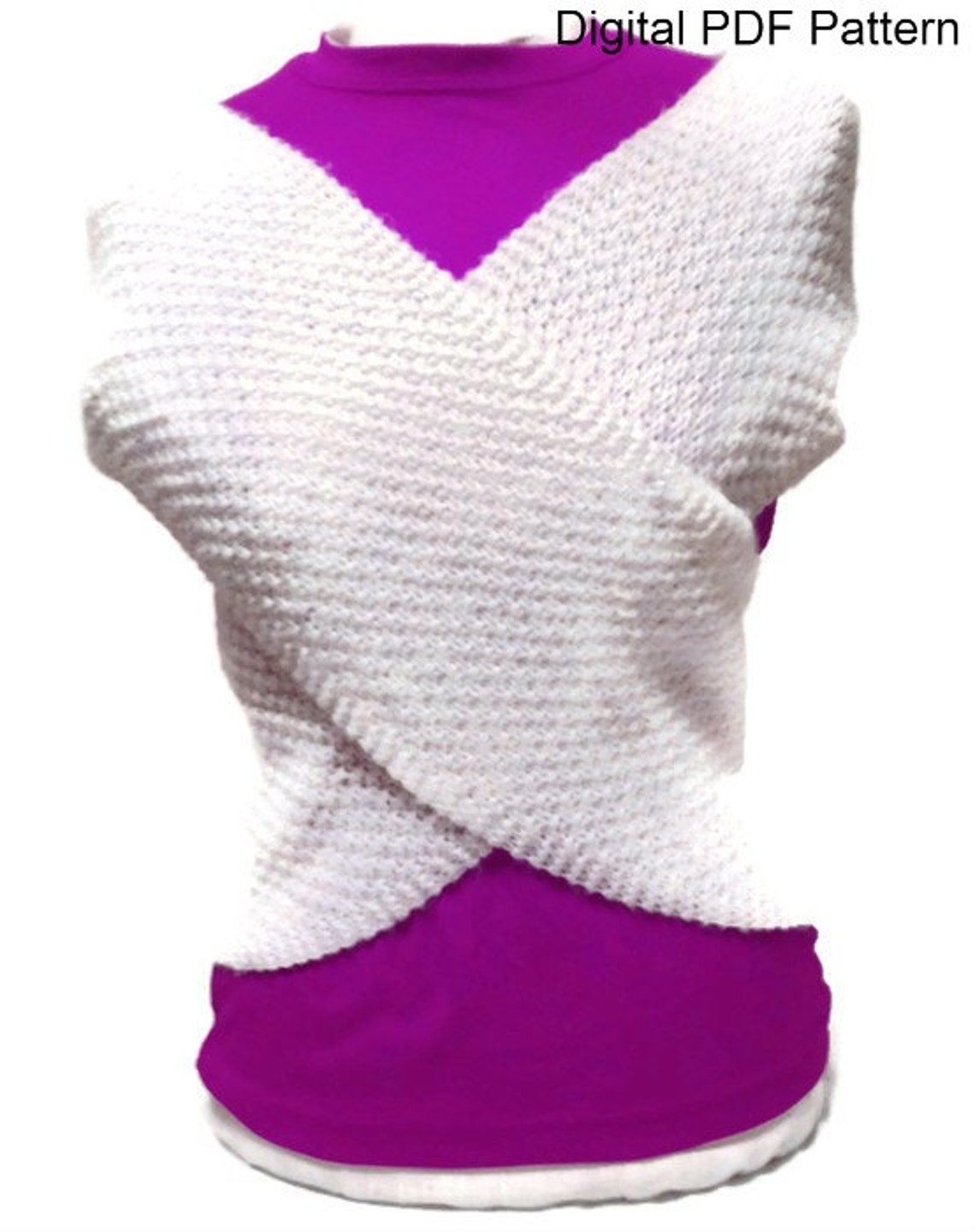 Cross Vest Sweater PDF Pattern Scarf Neckwarmer Wrap Capelet - Etsy ...