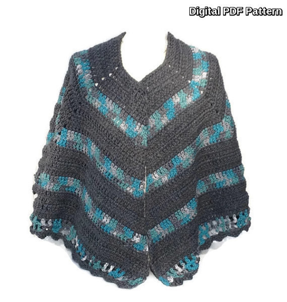 Open Poncho Shawl Crochet Pattern Crochet Cape Wrap Poncho PDF - Etsy