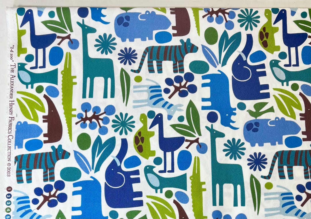 Alexander Henry - 2D- Zoo Cotton Fabric - Out of Production - OOP ...