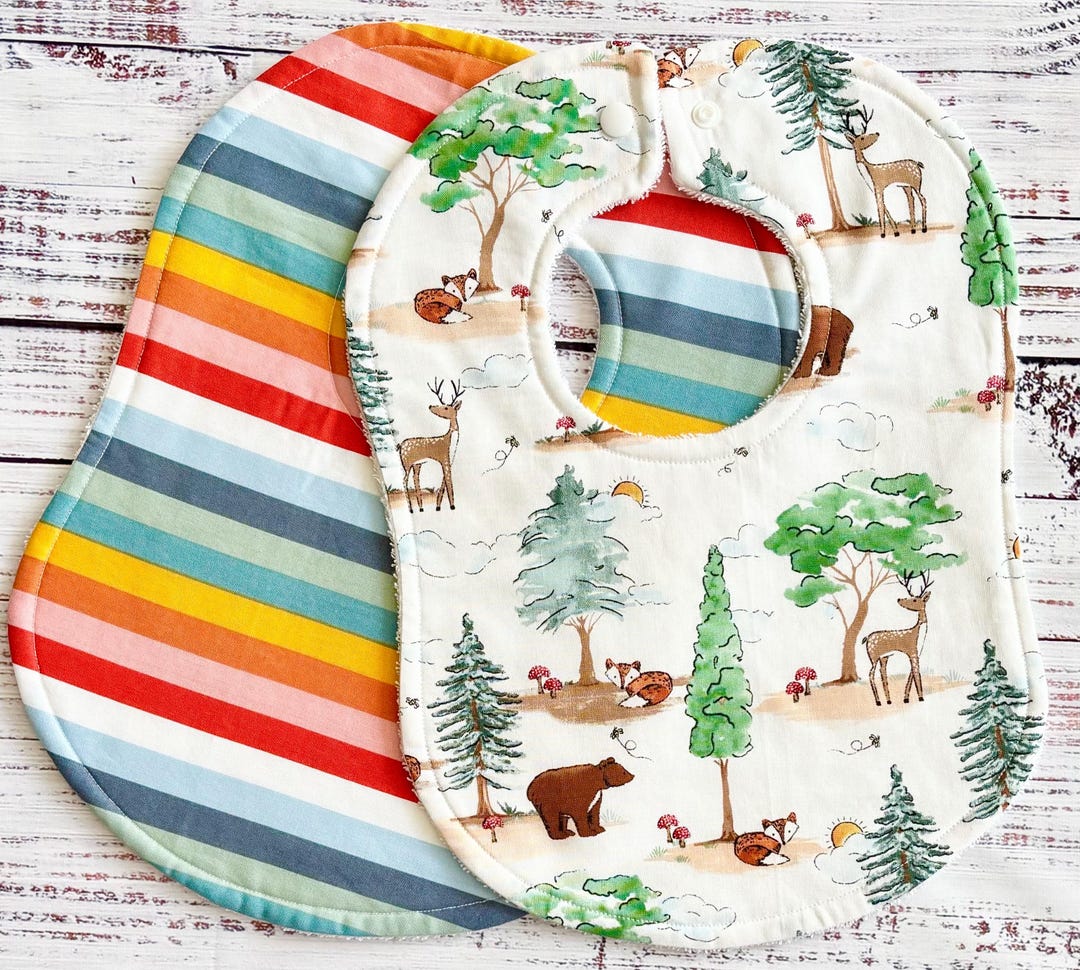 Baby Bibs - Baby Bib Set - Woodland Animals - Bear Bib - Deer Bib - Fox ...