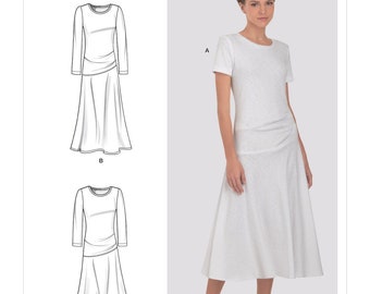New Look Sewing Pattern N6695, Ruffle Neck Dress, Short Shirred or Long ...