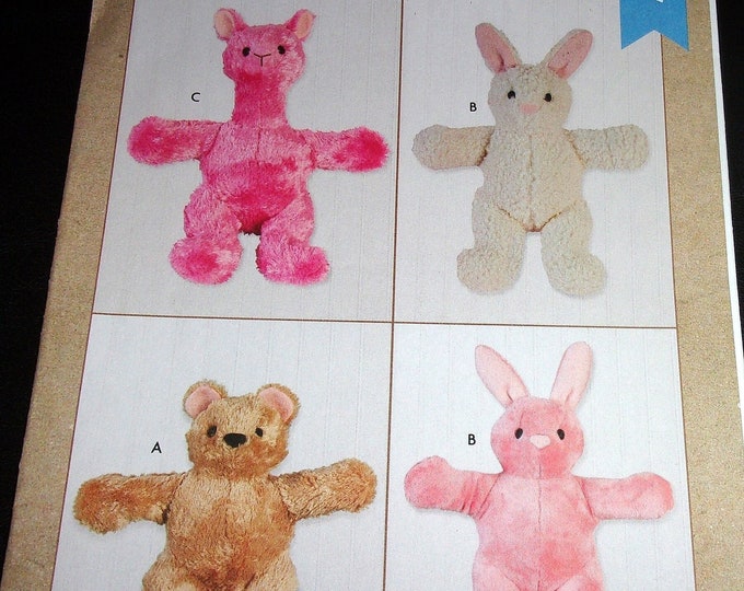 Kwik Sew Sewing Pattern K4357 Stuffed Plush Animal Dolls Llama Bunny ...