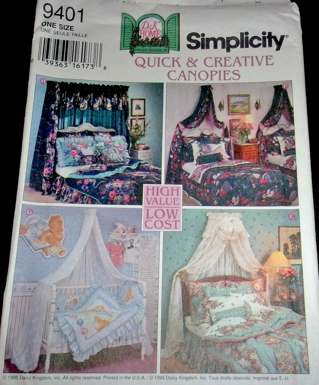 Simplicity Daisy Kingdom Sewing Pattern 9401 Quick Creative Bed Canopy ...