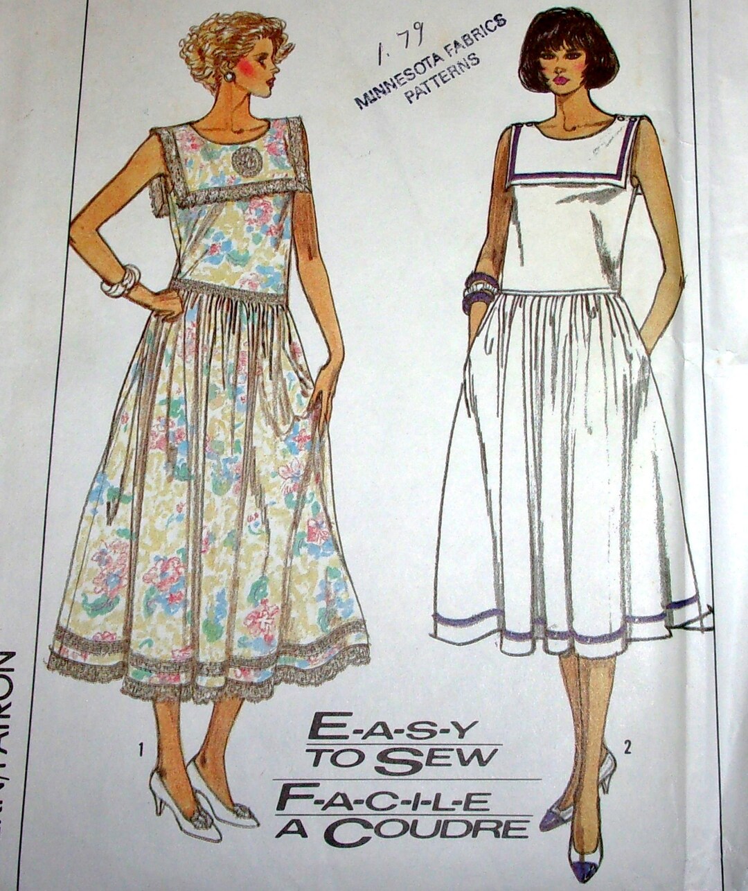 Vtg Simplicity Sewing Pattern 8008 Sailor Sundress Pullover Nautical ...