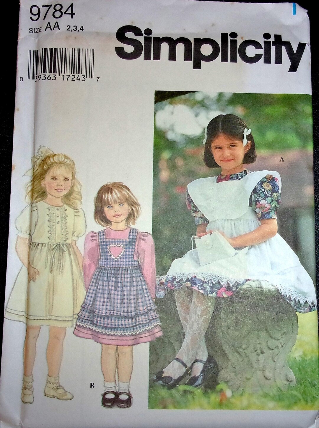 Simplicity Sewing Pattern 9784 Girls Puff Sleeve Empire Dress Pinafore ...