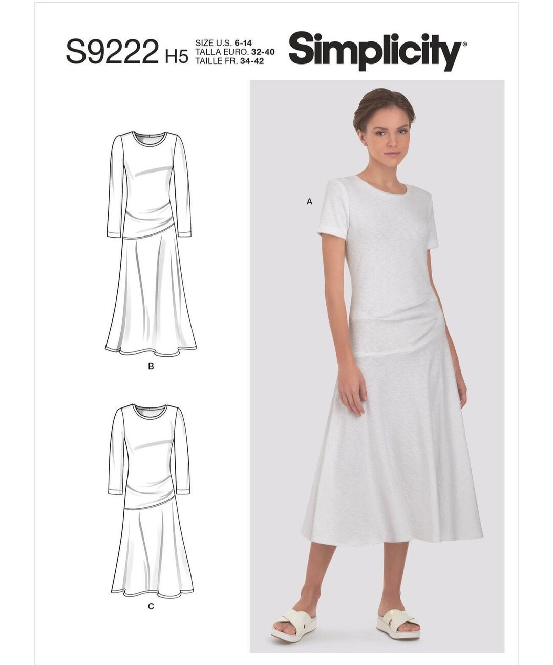Simplicity Sewing Pattern S9222 Flared Dress in Two Lengths Long or ...