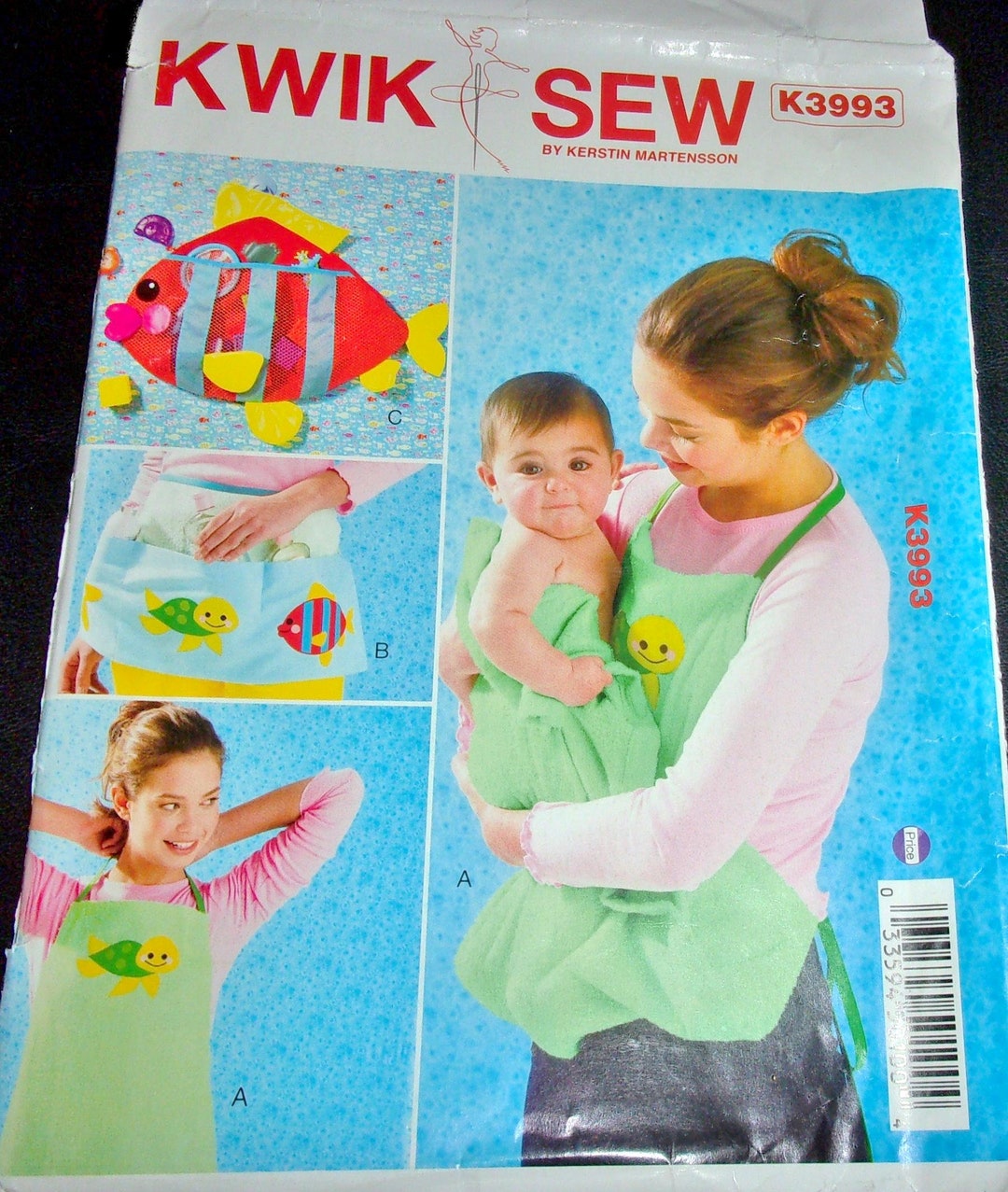 Kwik Sew Sewing Pattern K3993 Bib & Waist Bath Towel Aprons Hang-up ...