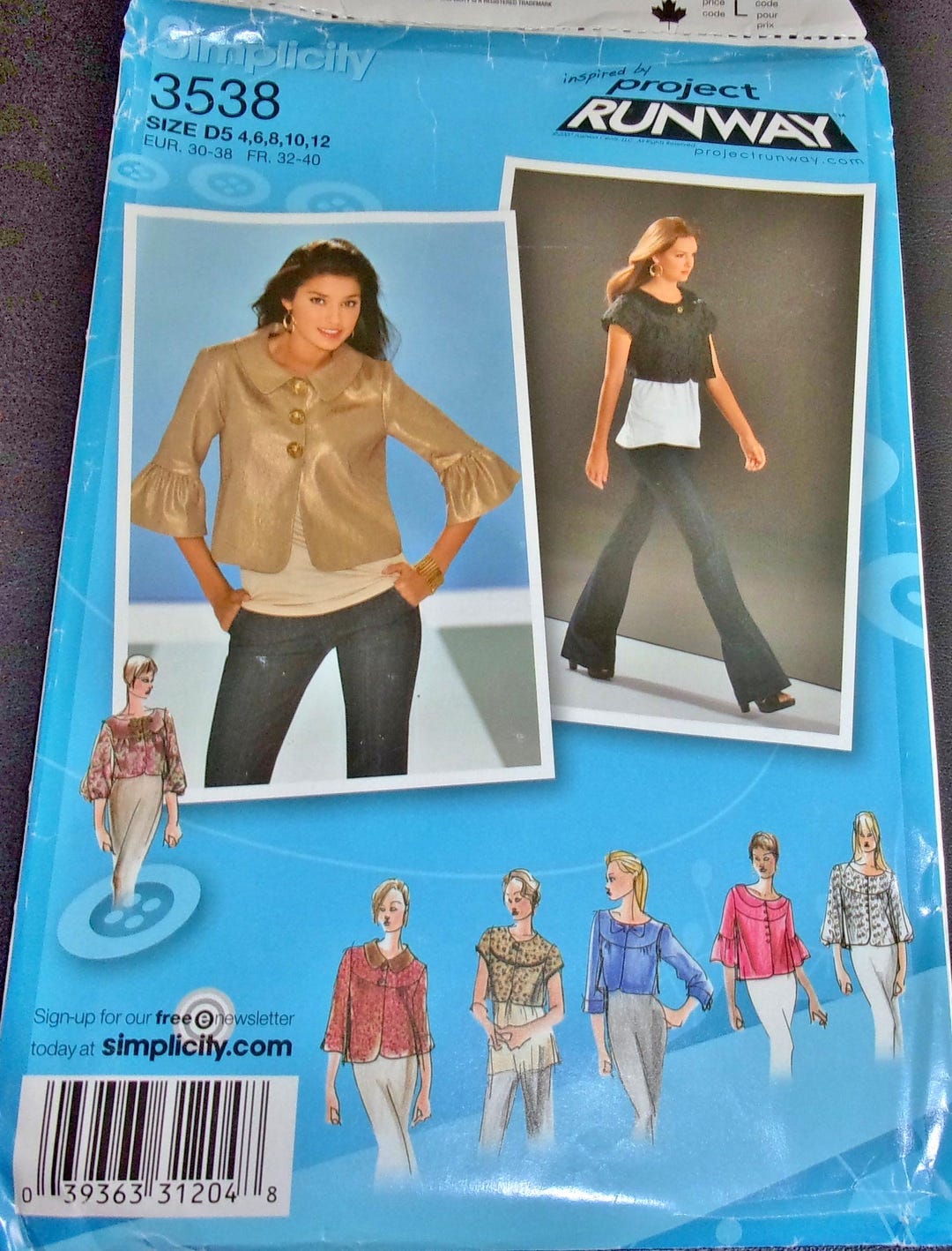 Simplicity Project Runway Sewing Pattern 3538 Jacket in Two Lengths ...