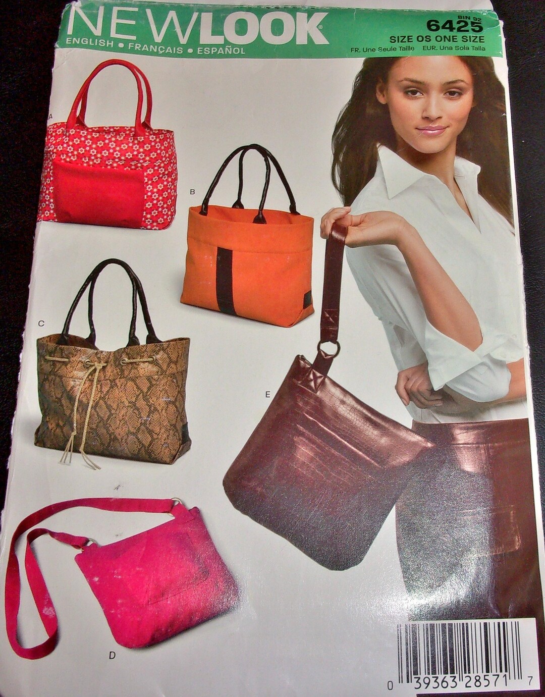 New Look Sewing Pattern 6425 Hand Bags Handbags Purse Shoulder Bag ...