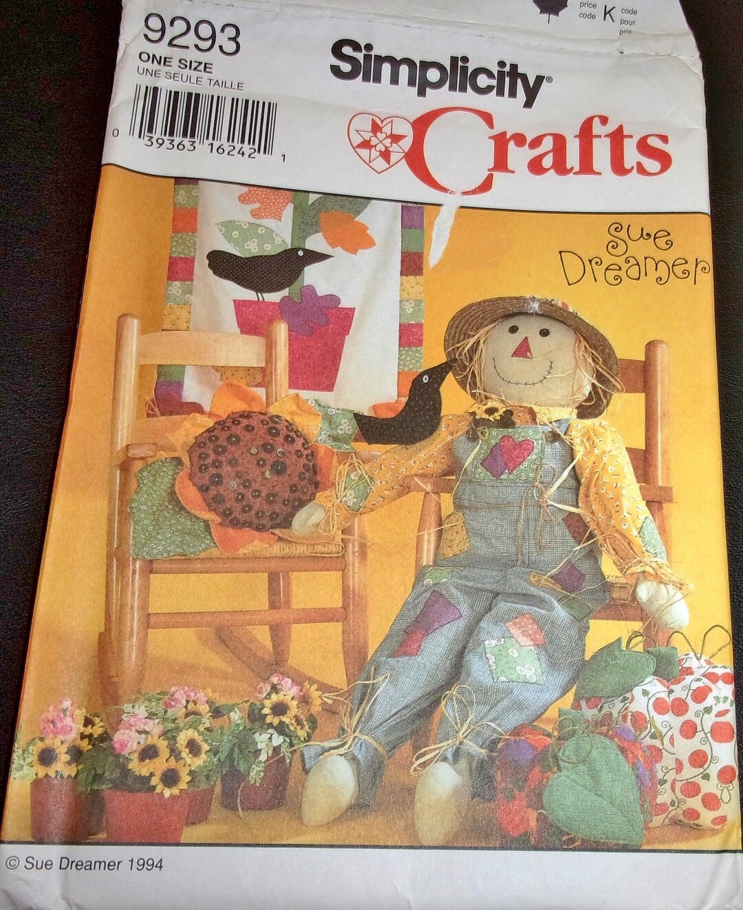 Simplicity Sue Dreamer Sewing Pattern 9293 Scarecrow Doll Sunflower ...
