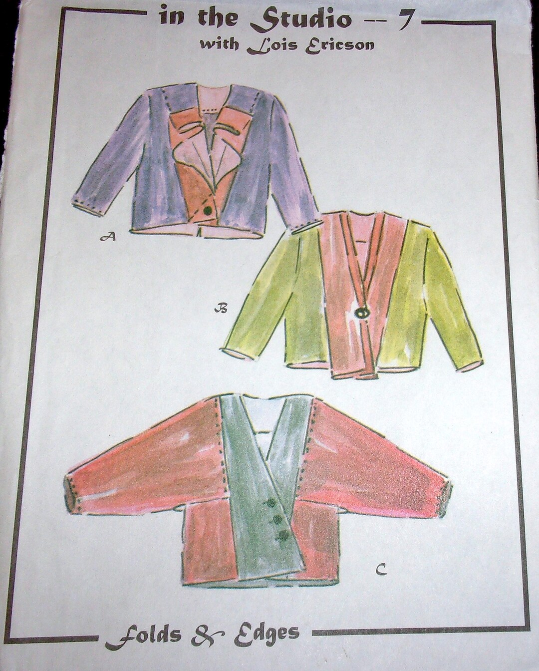 Lois Ericson Studio Sewing Pattern Number 7 Folds & Edges Art Vest Top ...