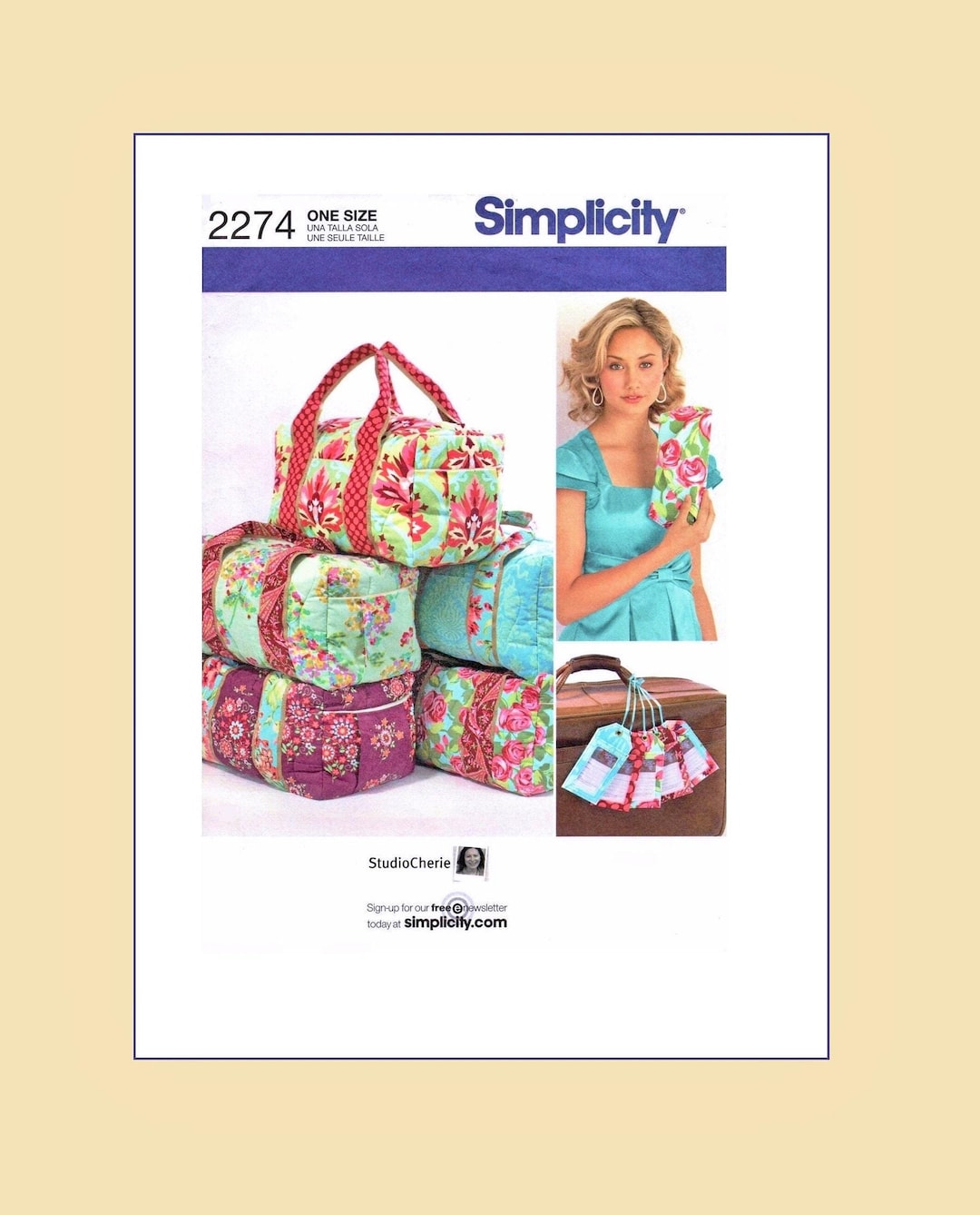 Simplicity Studio Cherie Sewing Pattern 2274 Overnight Duffle Bag ...