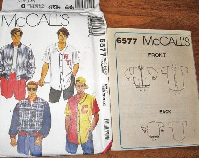 Men's Baseball Uniform Style Zip Front Jacket Color Block Shirt Vintage ...