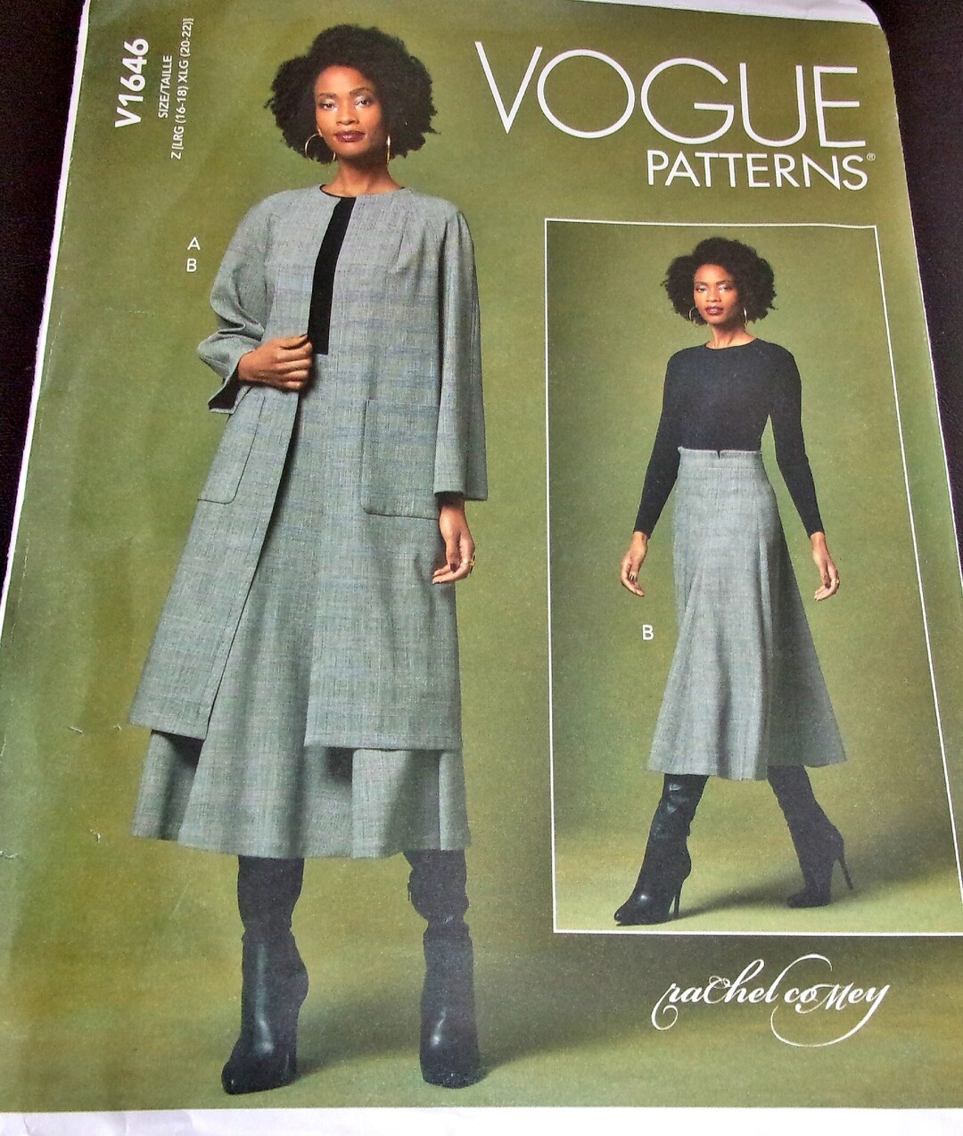 Vogue Rachel Comey Sewing Pattern V1646 Duster Coat Top and Gored Maxi ...
