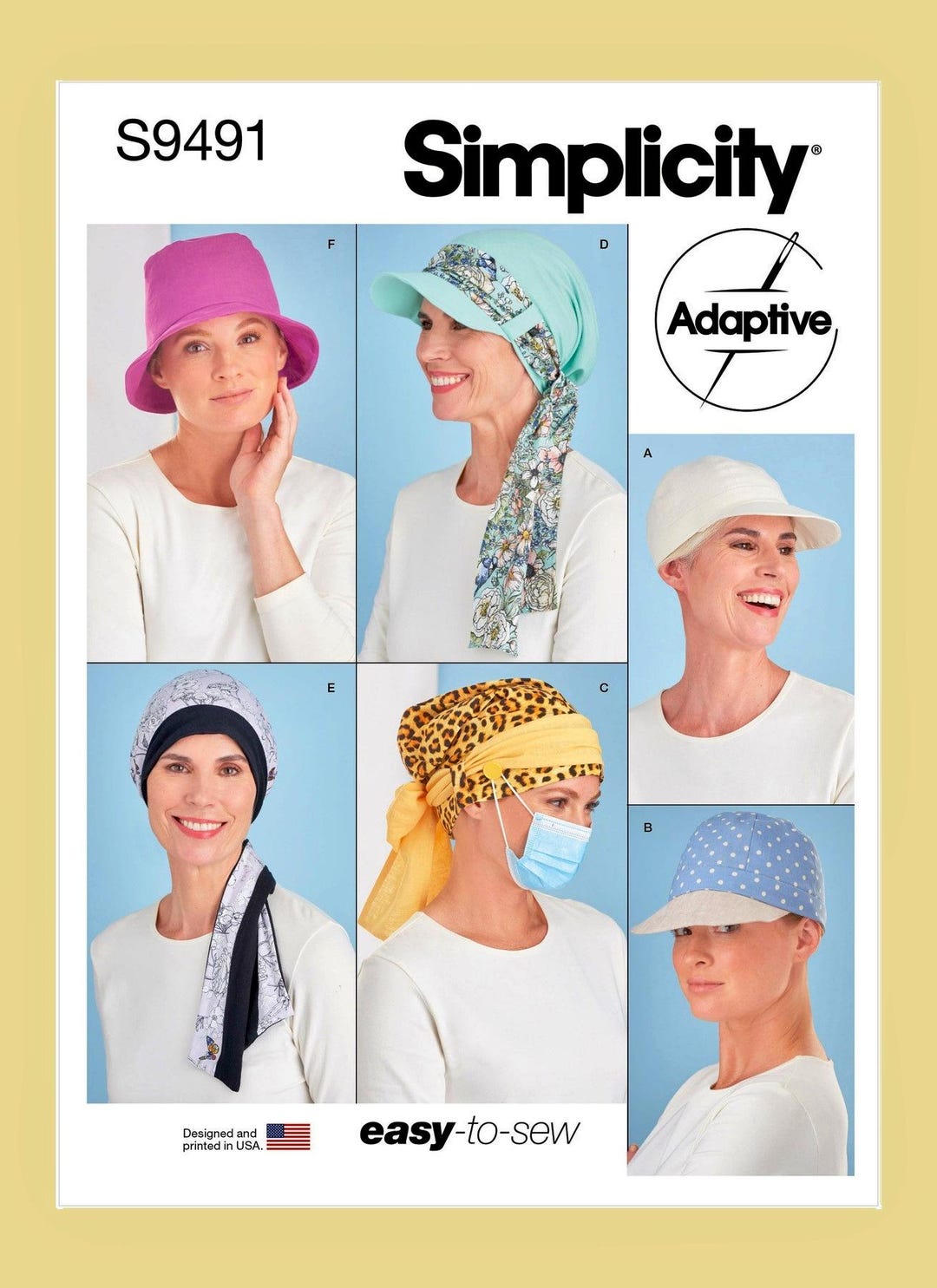Simplicity Adaptive Sewing Pattern S9491 Chemotherapy Head Coverings ...