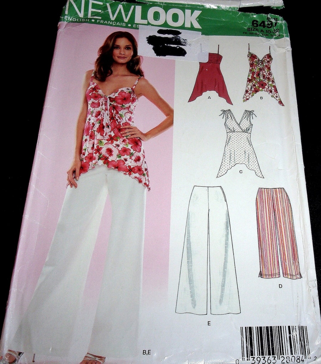 New Look Sewing Pattern 6497 Tunic Tops With Shoulder Straps Shaped ...