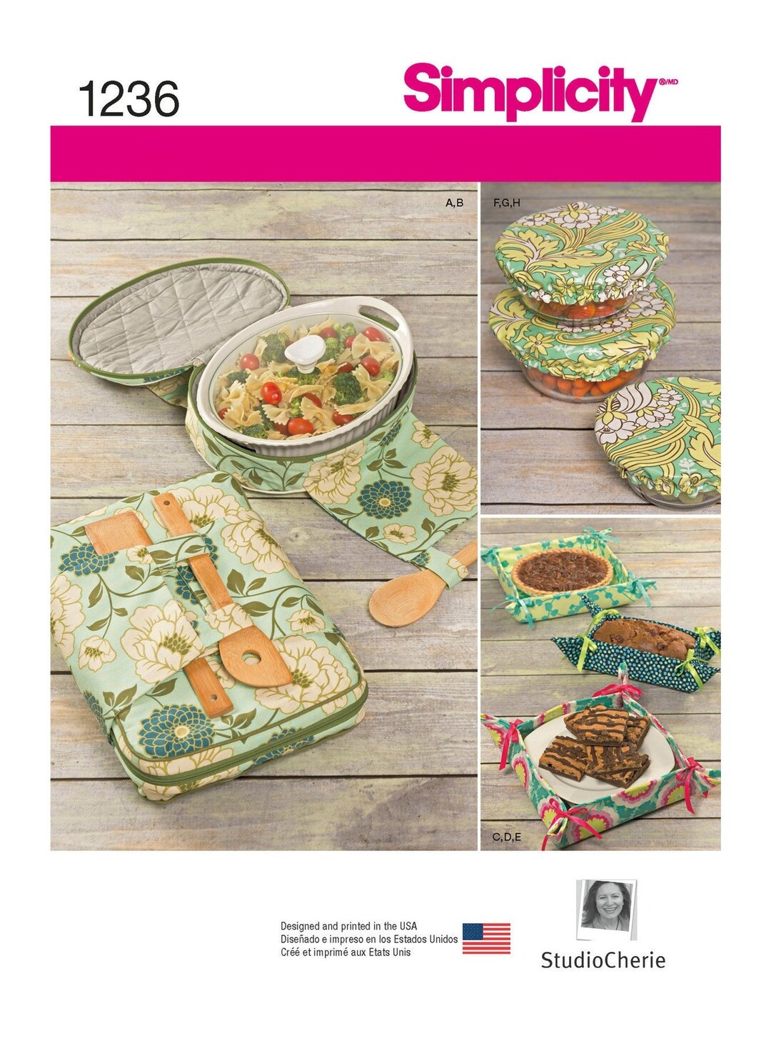 Simplicity Studio Cherie Sewing Pattern 1236 Bowl Covers Casserole Dish ...