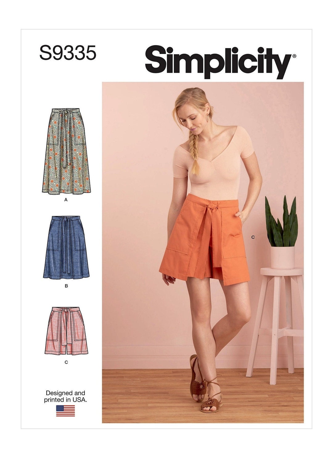 Simplicity Sewing Pattern S9335 Skirt Scooter Skort Culottes With Tie ...