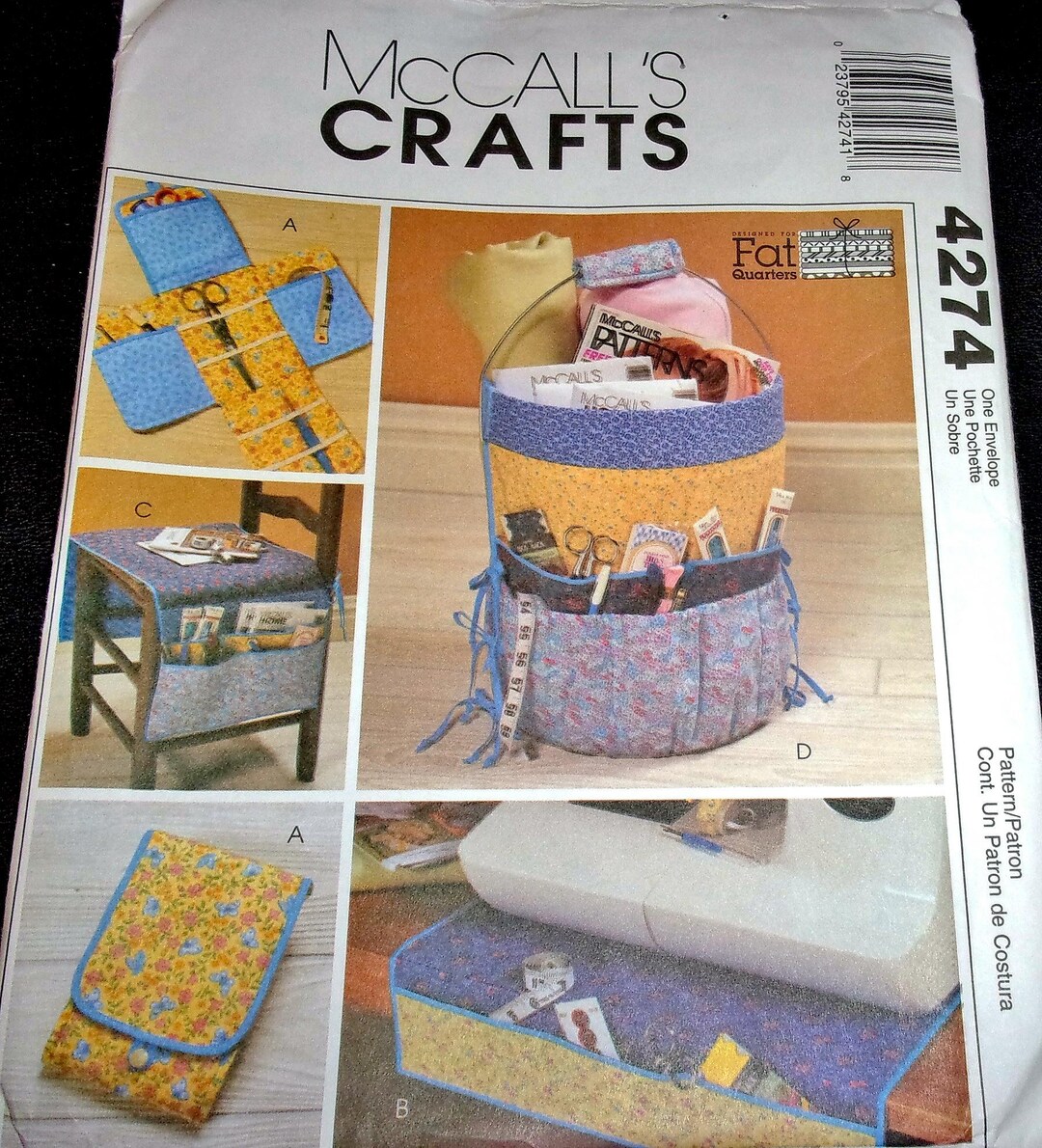 Mccall's Fat Quarter Sewing Pattern 4274 Craft Project Organizers ...