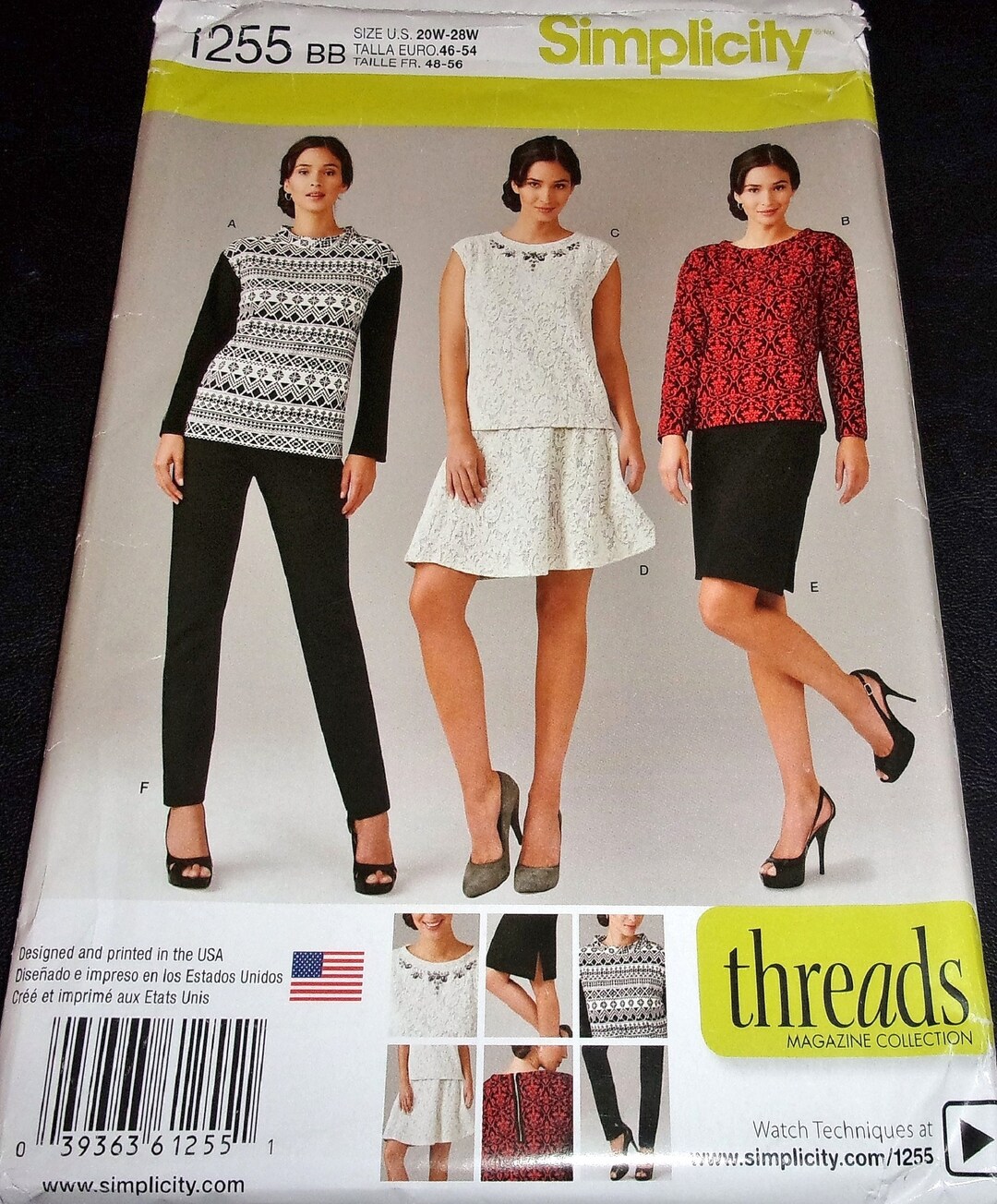 Simplicity Threads Magazine Sewing Pattern 1255 Top Skirt Pants Women's ...