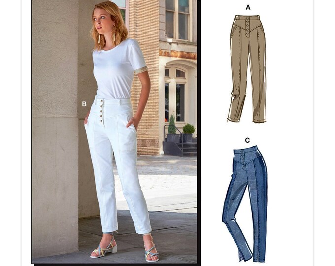 Mccall's Sewing Pattern M8045 Button Front Pants Slacks With Front and ...
