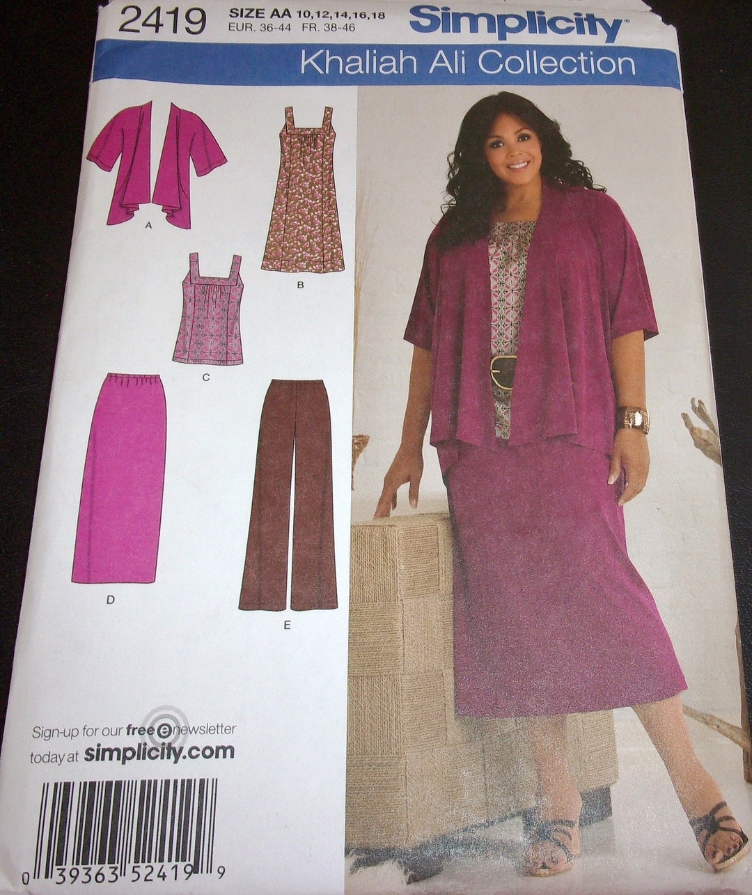 Simplicity Khaliah Ali Sewing Pattern 2419 Draped Jacket - Etsy