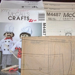 Mccall's Jil Mcdaniel Sewing Pattern M4487 21 Soft Sculpture Chef Cook ...