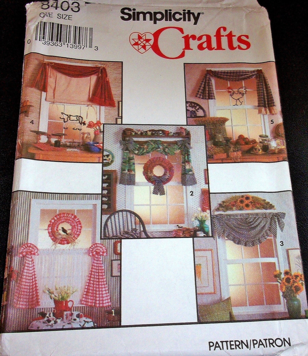 Simplicity Sewing Pattern 8403 Window Treatments Curtains Swags Toppers ...
