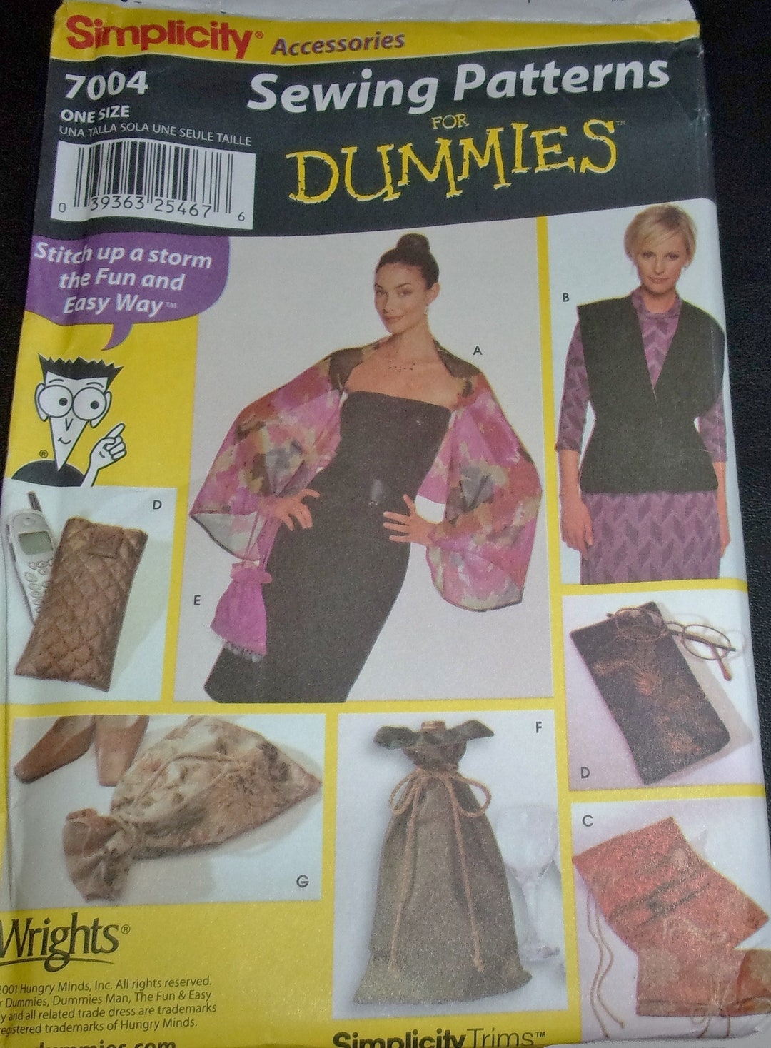 Simplicity Dummies Sewing Pattern 7004 Shrug Wrap Cape Vest Eyeglass ...