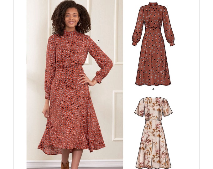 New Look Sewing Pattern N6682 Midi Maxi Dress With Flared Skirt Cape ...
