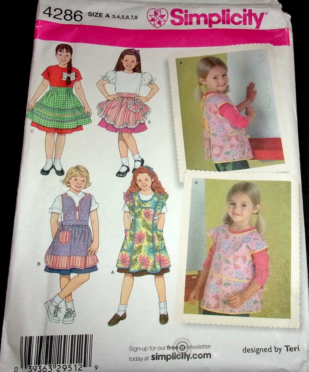 Simplicity Designed by Teri Sewing Pattern 4286 Girls Cobbler Bib ...