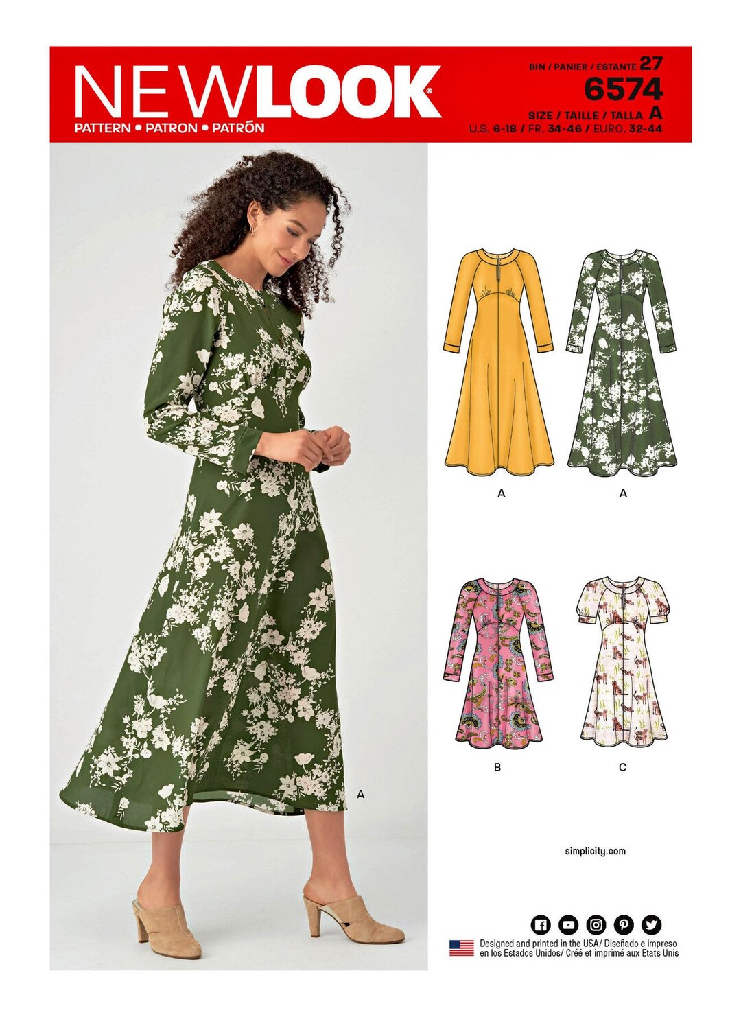 New Look Sewing Pattern 6574 Fit Flare Dress With Shaped Empire Bodice ...