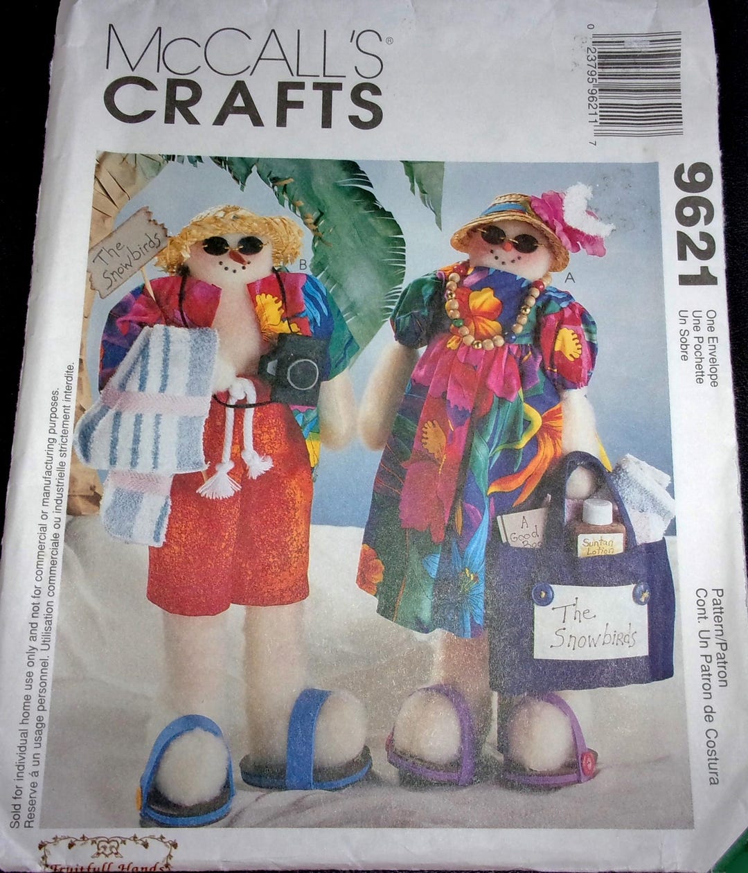 Mccall's Fruitfull Hands Sewing Pattern 9621 Snowbirds Decorative 17 ...