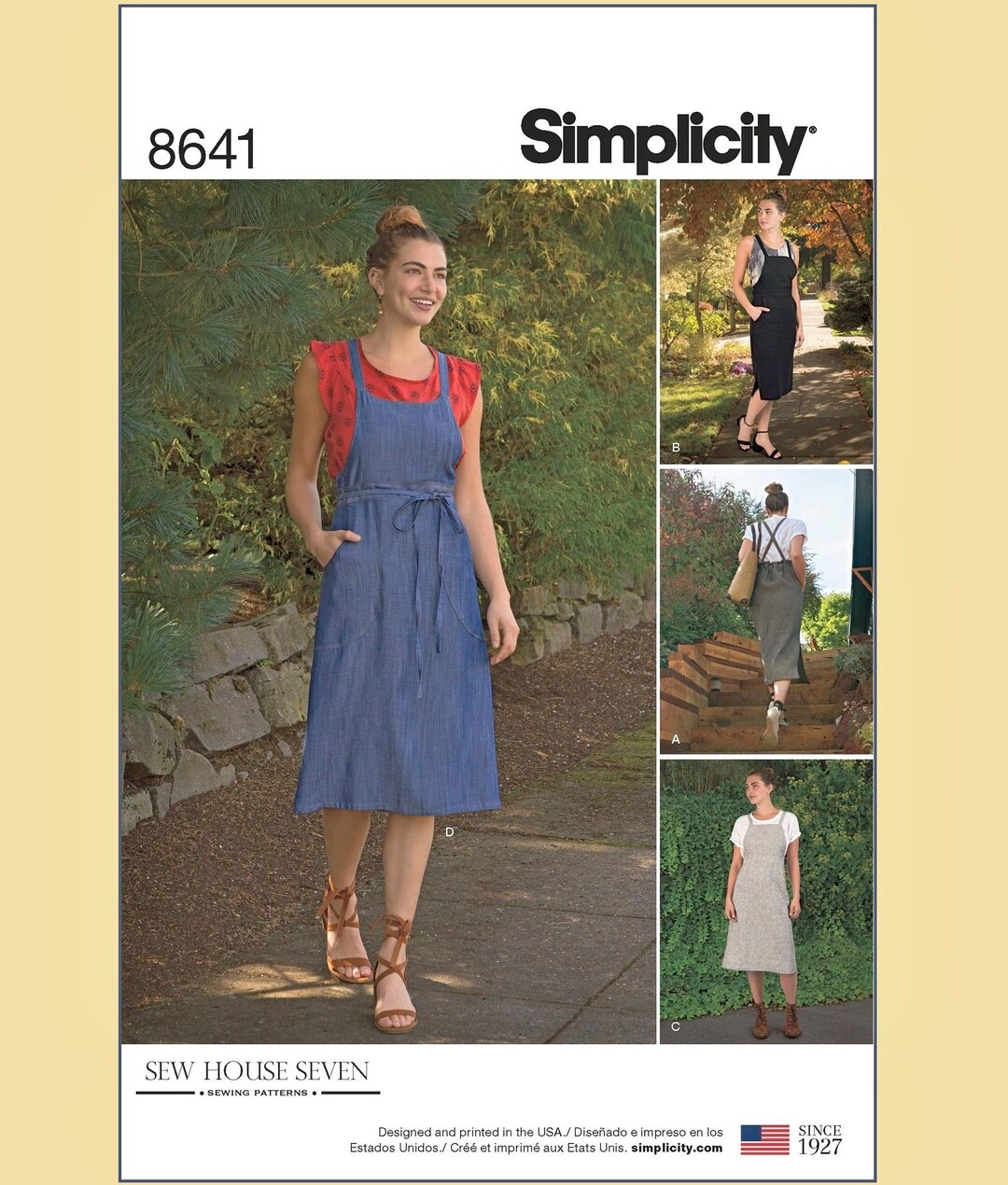 Simplicity Sew House Seven Sewing Pattern 8641 Bib Jumper Apron Dress ...