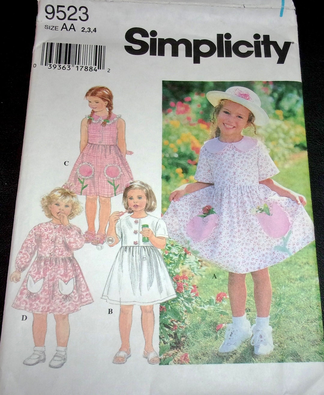 Simplicity Sewing Pattern 9523 Girl's Button Bodice Dress Sleeve ...